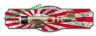 Japanese Zero Aircraft Cutout Flat Metal Sign, Aviation Garage Art | eBay