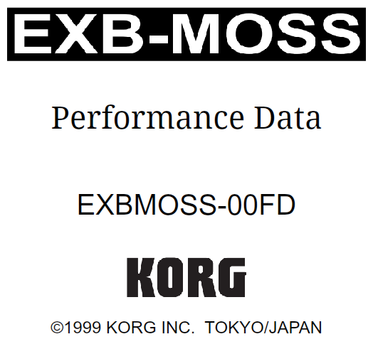 Korg EXB-MOSS Performance Data Factory - PRELOAD Data Floppy Disk ...