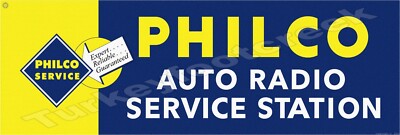 Philco Auto Radio Service Station 8" x 24" Metal Sign | eBay