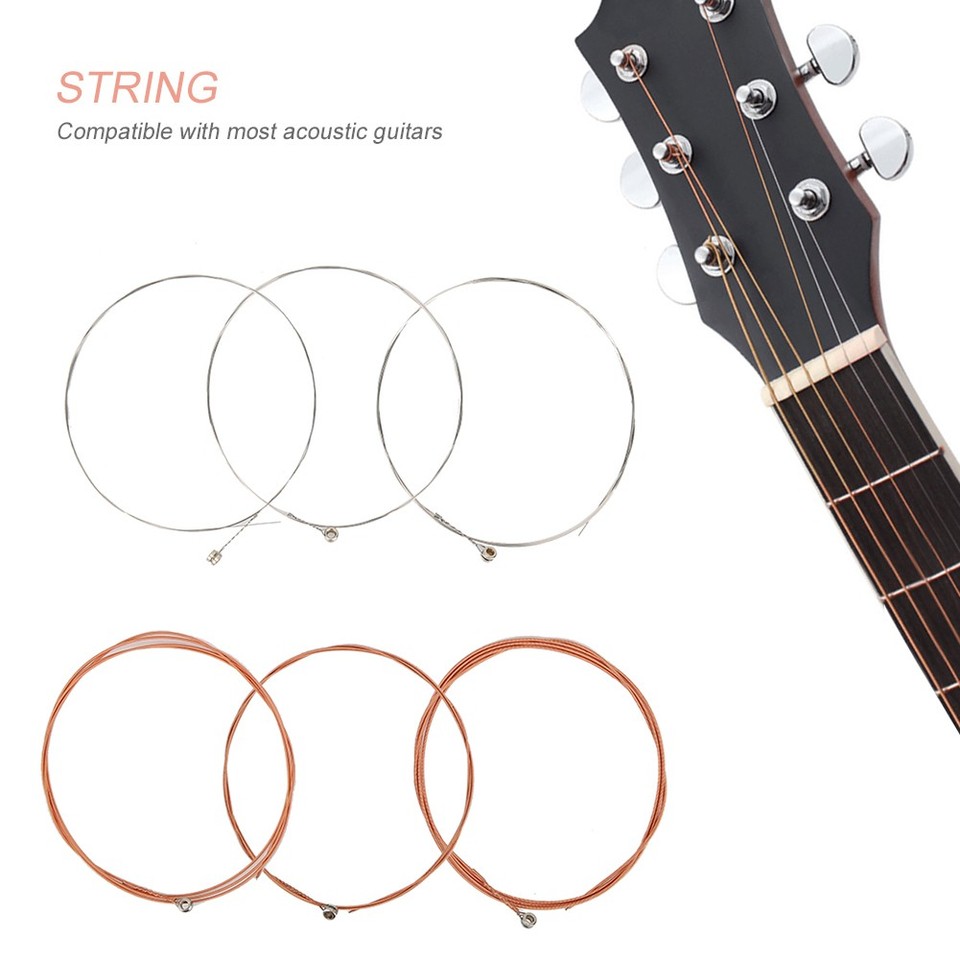 1 Pack Acoustic Guitar Metal Strings Durable Copper Replacement Strings ...