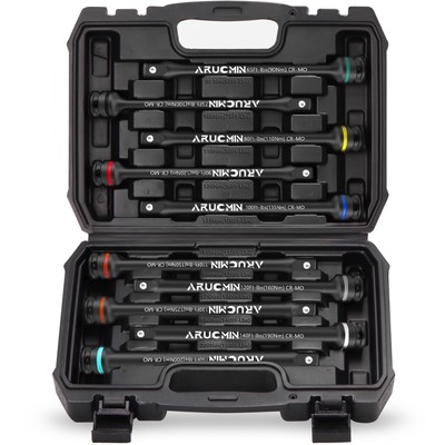 1/2" Drive Torque Limiting Extension Bar Set, 10-Piece Lug Nut Torque ...