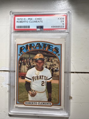 1972 OPC O-Pee Chee Roberto Clemente Card #309 PSA 5 Pittsburgh Pirates ...