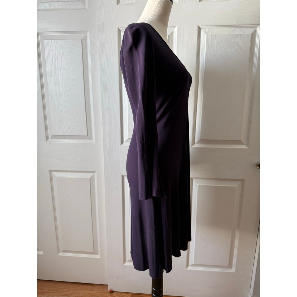 Diane von Furstenberg Rabia Purple V-Neck Bell Sleeve Dress Size 8 | eBay