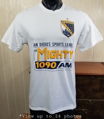 VTG San Diego Sockers Soccer Mighty 1090 AM Radio Delta White T-Shirt ...