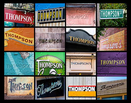 THOMPSON Name Poster featuring photos of actual signs | eBay