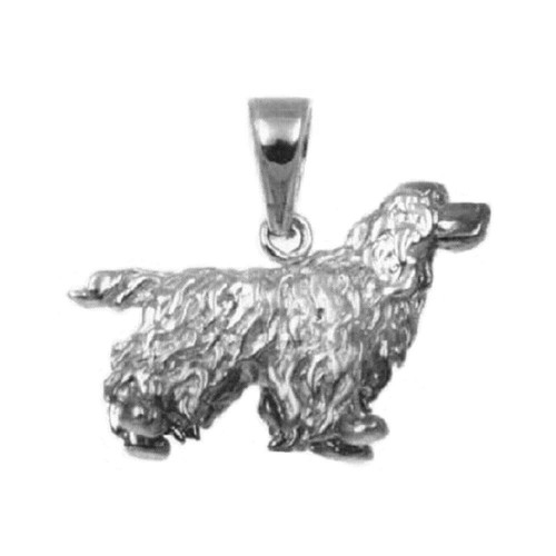 Sterling Silver COCKER SPANIEL DOG 3D Solid Pendant / Charm, Made USA ...