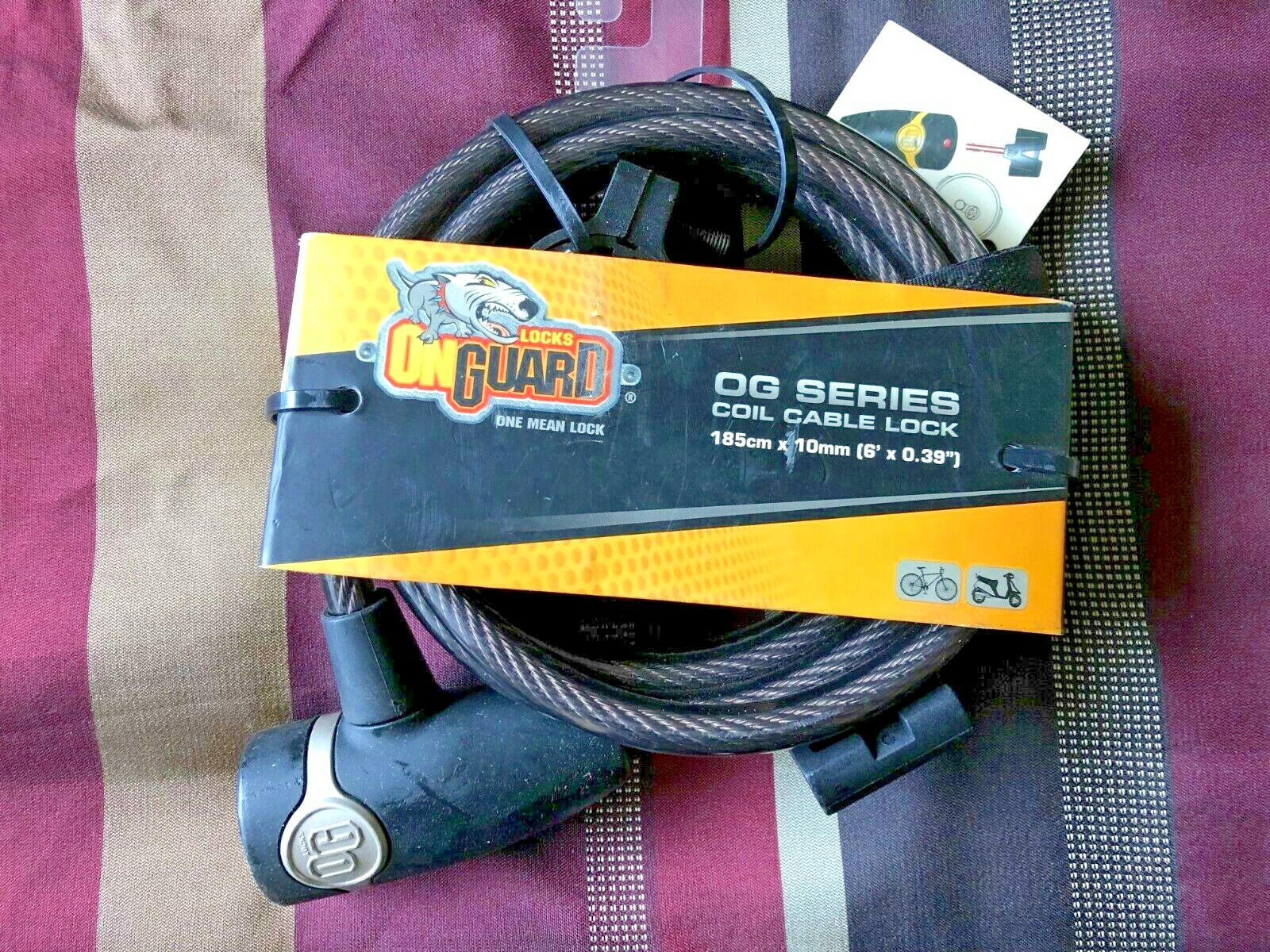 ON GUARD OG Series Coil Cable Lock 6' x 0.39" 185cm x 10mm NEW | eBay