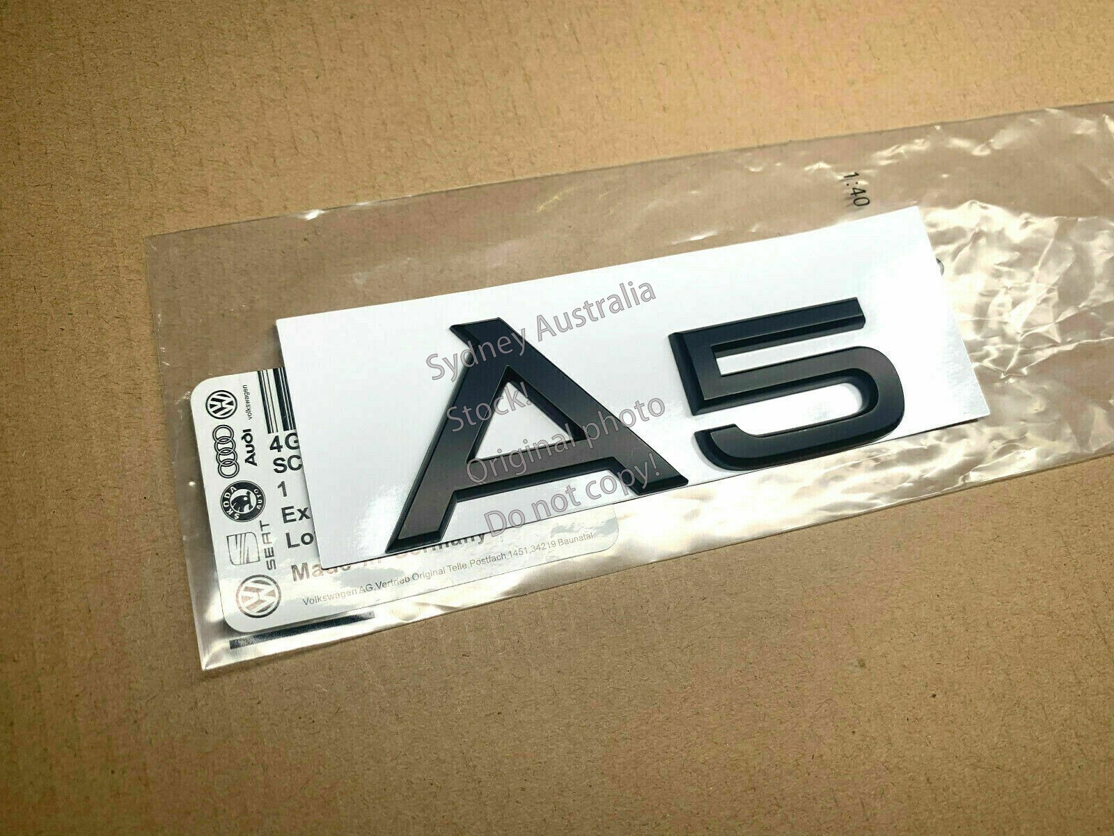 OEM Front + Rear Matte Black Badges Set for AUDI A5 TFSI Sline Hatch ...