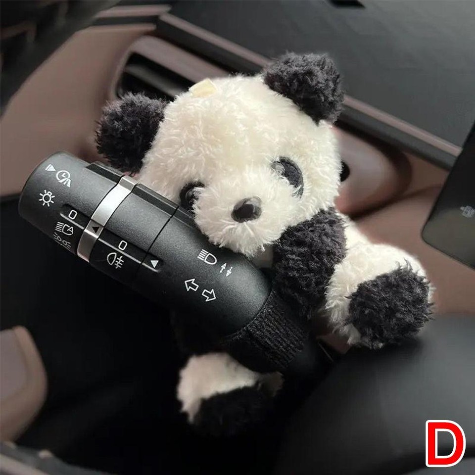 Car Cute Bowknot Panda Wiper Turn Signal Switch Ornaments Auto Plush ...