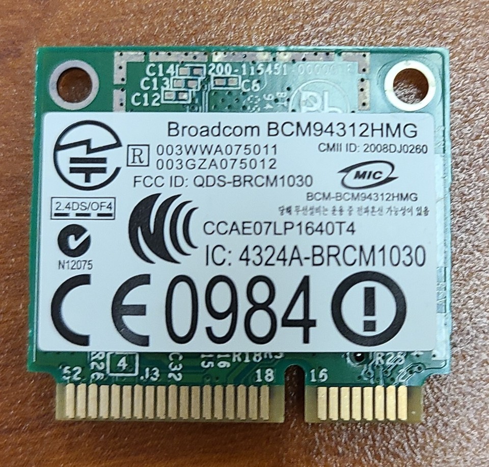 Genuine Broadcom 2 Port Mini PCIe WiFi Adapter BCM94312HMG 0FR016 | eBay