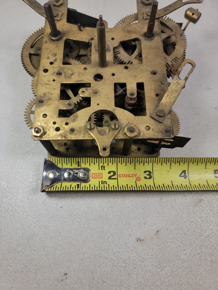 VINTAGE NEW HAVEN CLOCK MOVEMENT BRASS WIND UP PARTS OR REPAIR ...