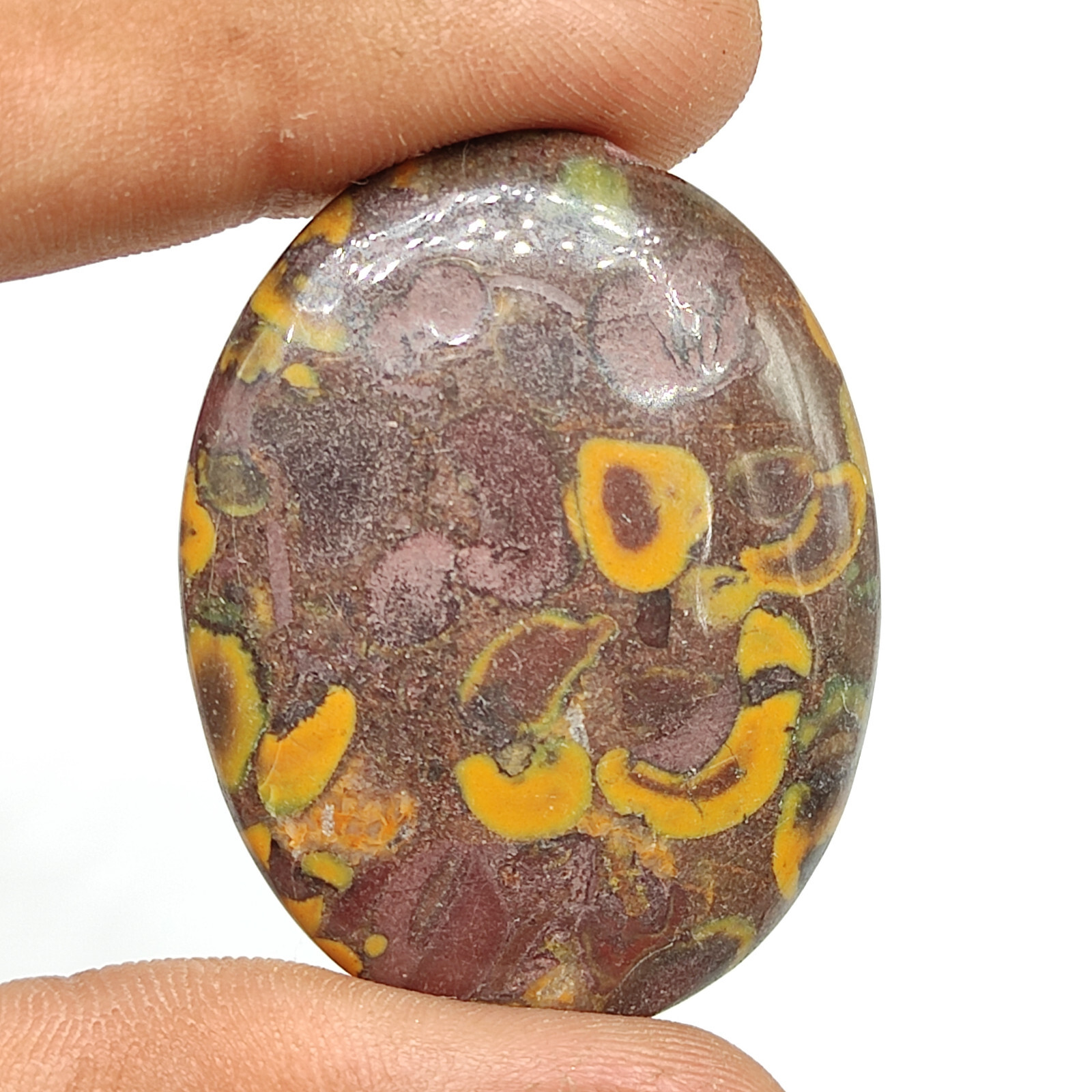 55ct Natural fruit jasper cabochon oval shape fruit jasper loose stone ...