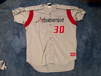 #30 Game Used Worn 2019 Albuquerque Isotopes Gray Jersey Rockies | eBay
