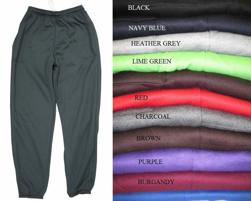 NEW MENS FLEECE 3 POCKET SWEATPANTS GYM SPORTS WORKOUT SWEAT PANTS S ...