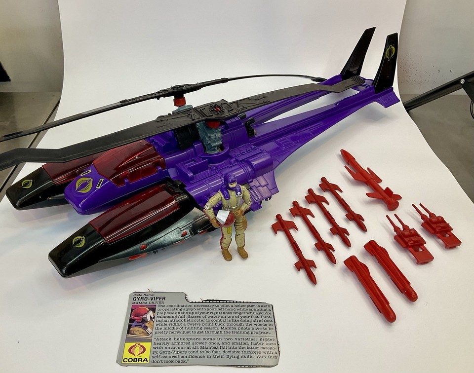 GI Joe Cobra Mamba 1987 Vintage Near Complete with Gyro Viper & File ...