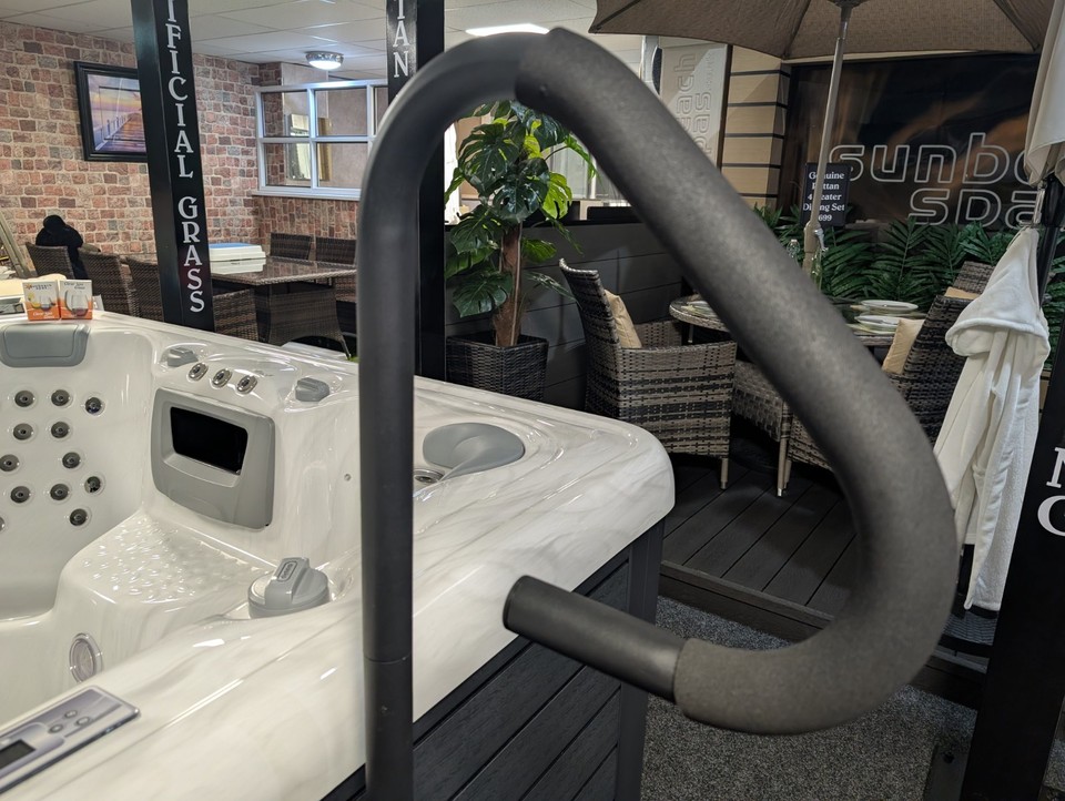 Spa Hand Rail - Black Stainless Steel Long Under Mount Bar Hot Tub ...