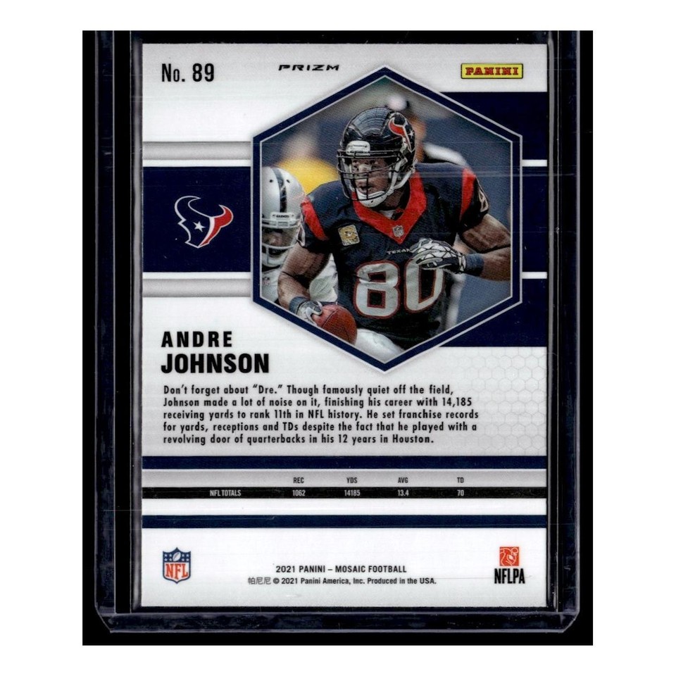 2021 Panini Mosaic #89 Andre Johnson Silver Houston Texans Football ...