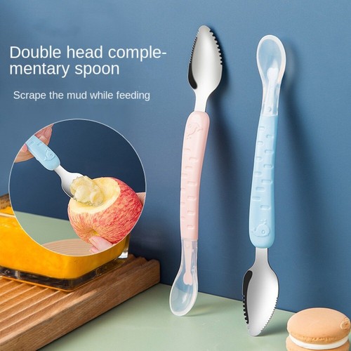 Double Headed Baby Tableware No Odor Fruit Scraping Spoon New Puree ...
