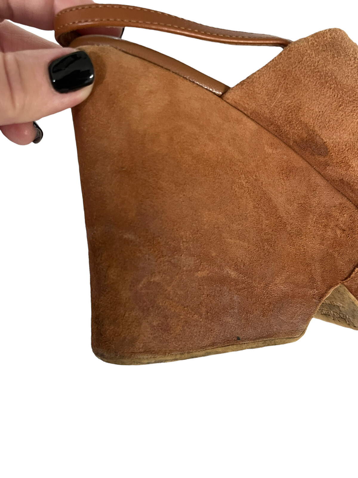 Max Mara Caramel Suede Platform High Heel Wedges Wom… - Gem