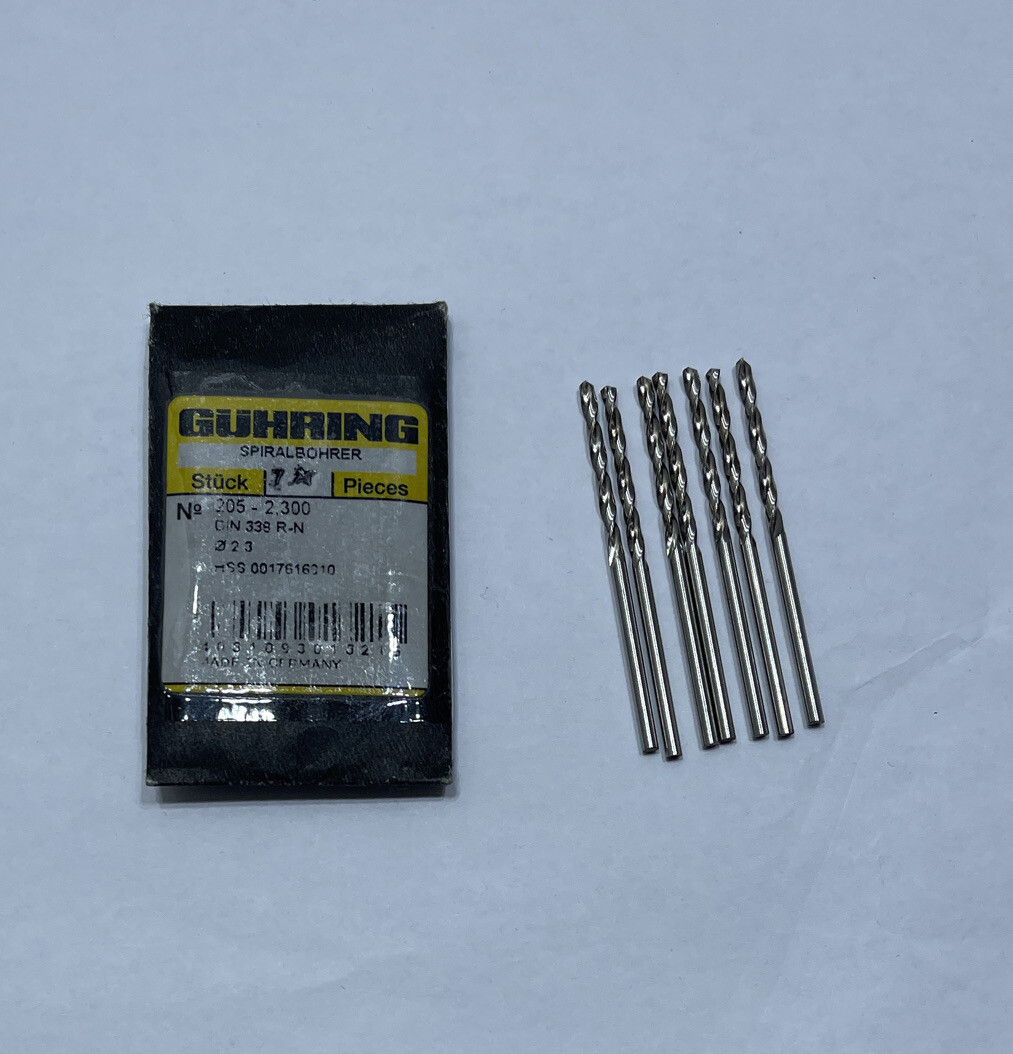 7 Guhring HSS 205-2,300 0.0906in - Type N Jobber Drill Bits HSS 118 ...