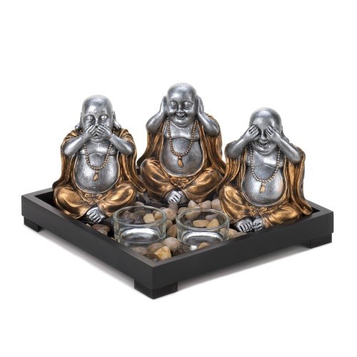 Eastwind Gifts 10016195 No Evil Buddha Candle Garden for sale online | eBay