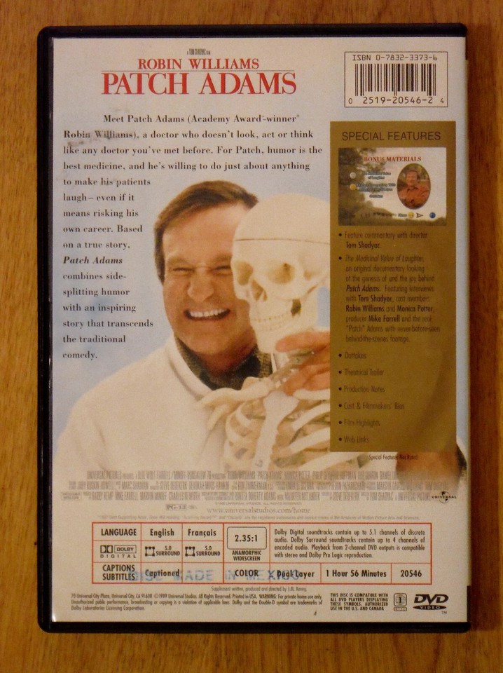 Robin Williams “PATCH ADAMS” widescreen DVD (1998) Philip Seymour Hoffman 25192054624| eBay