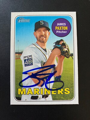 James Paxton Signed 2018 Topps Heritage #69 Card Seattle Mariners ...