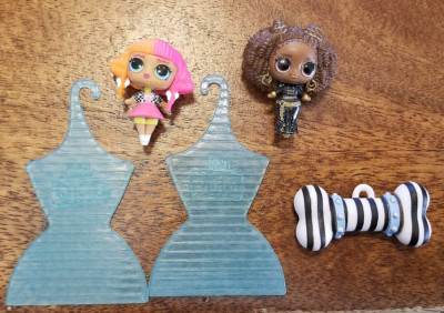 LOL Surprise OMG 1" Mini FIGURES, 2 HANGERS, 1 BIGGIE PET BONE LOT Toys ...