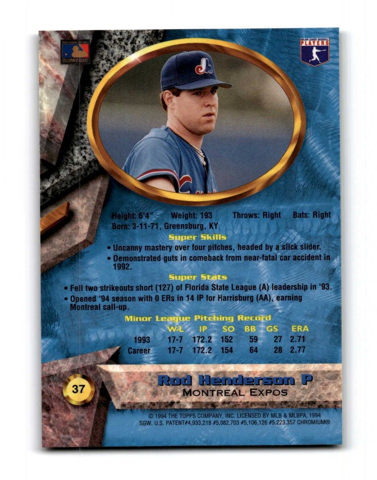 1994 Bowman's Best Rod Henderson 37 | eBay