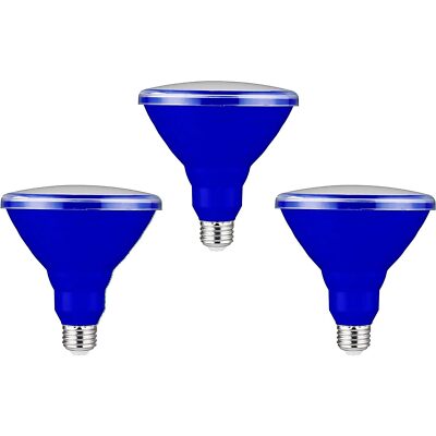 3Pack PAR38 LED Blue Flood Light Bulb, Non-Dimmable Recessed Bulb, 15W ...