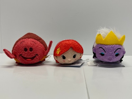 BNWT DISNEY STORE TSUM TSUM PLUSH SET OF 3 LITTLE MERMAID ARIEL URSULA ...