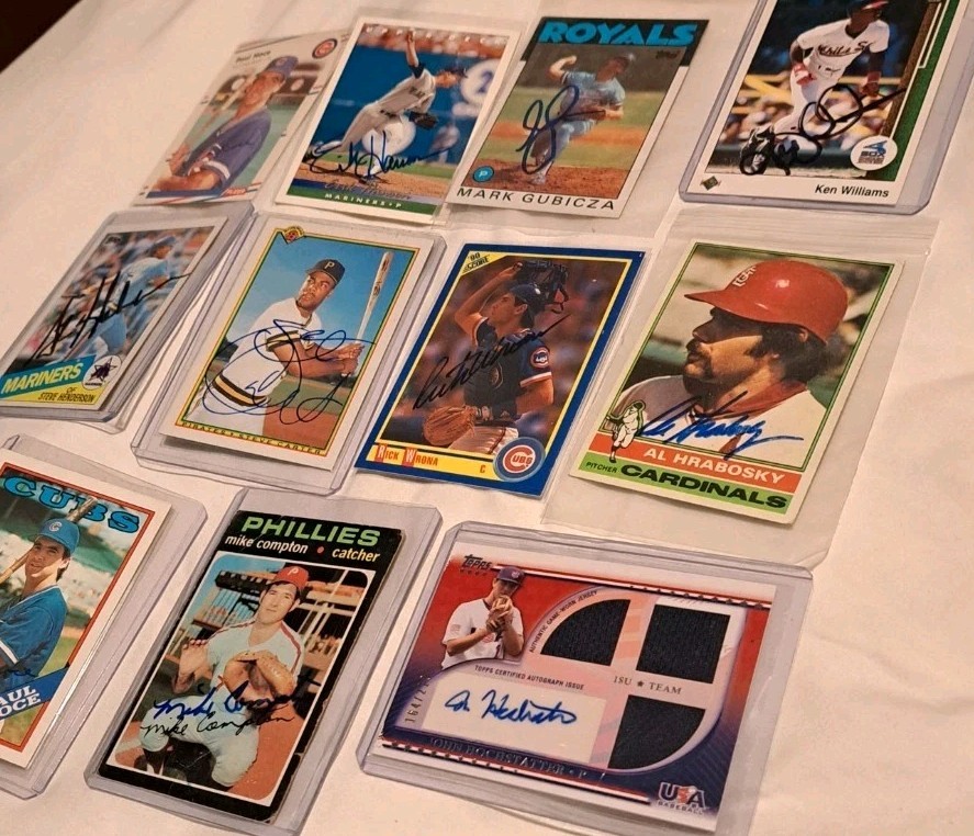 Autographed Baseball Cards Lot Of 11 Various Mlb Sports Memorabilia ...