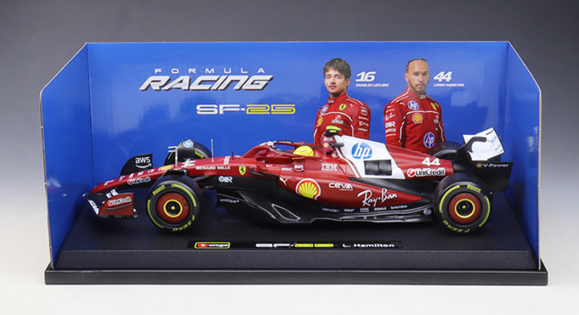 BBURAGO 1:18 Ferrari 2025 F1 SF25 Model Car Charles Leclerc 44 Lewis ...