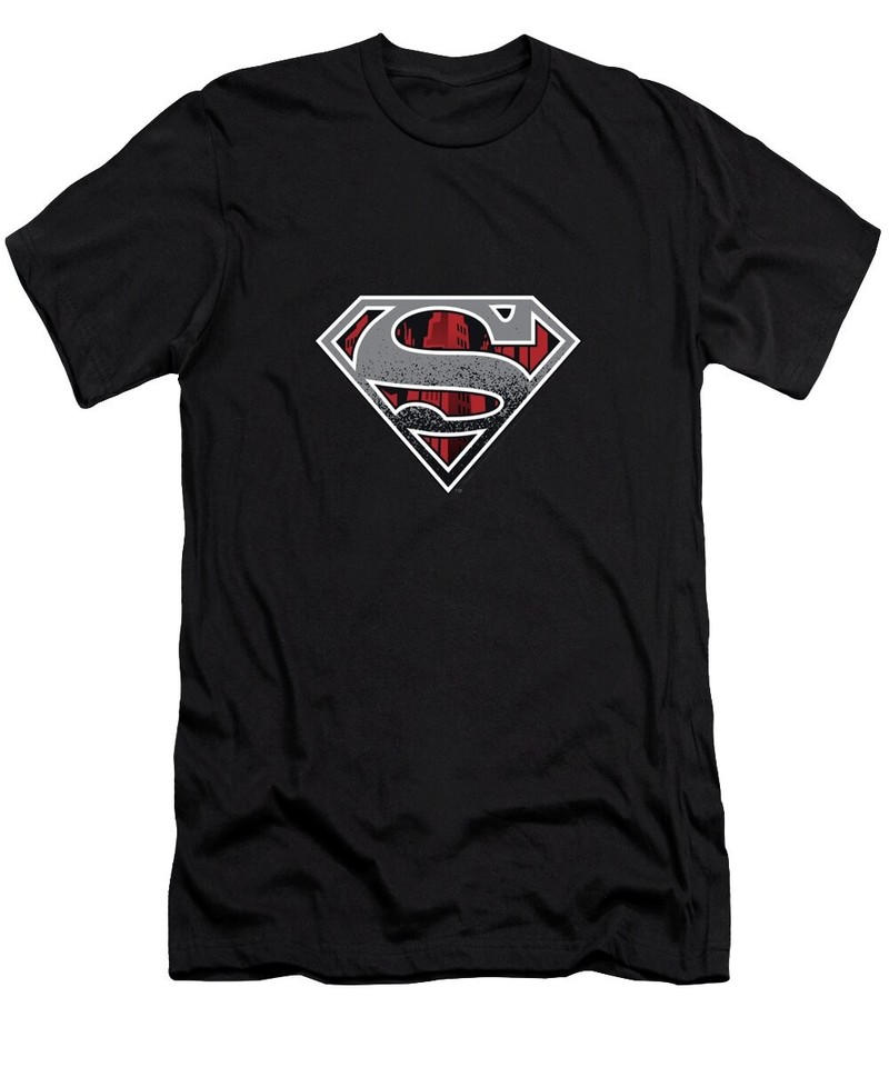 DC Comics Superman Skyline Chest Logo Black T-shirt | eBay