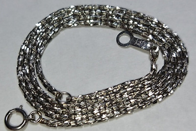 Solid platinum 1.3mm twisted boston link ? chain necklace 5.5 grams ...