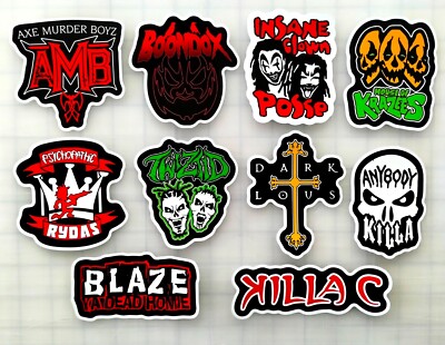 Juggalo Hip-Hop Vinyl Sticker Lot (10 Pack) rap death whoop icp ...