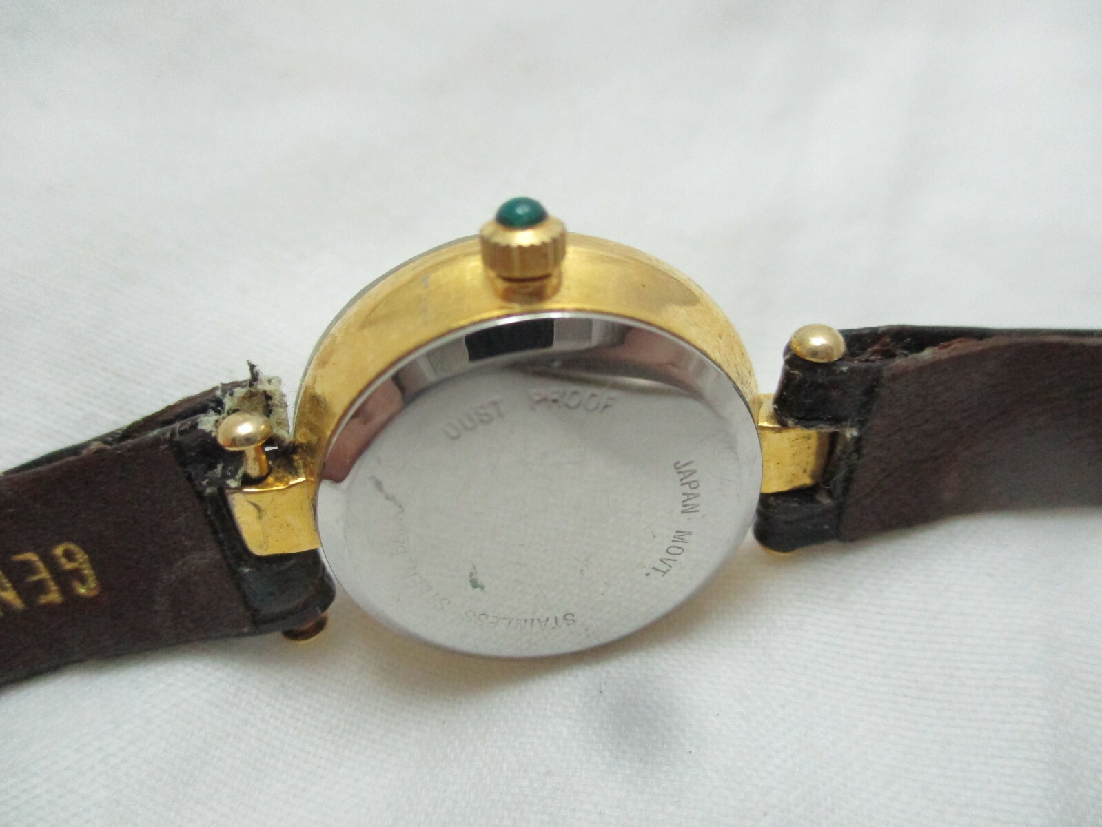 Ricardo Watch Brown Leather Buckle Band Round Gold Tone Face Stylish | eBay