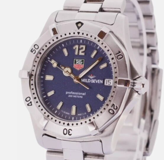 Tag Heuer 38mm Men's Mild Seven Blue Dial Watch 200m WK1113 - VERY GOOD ...