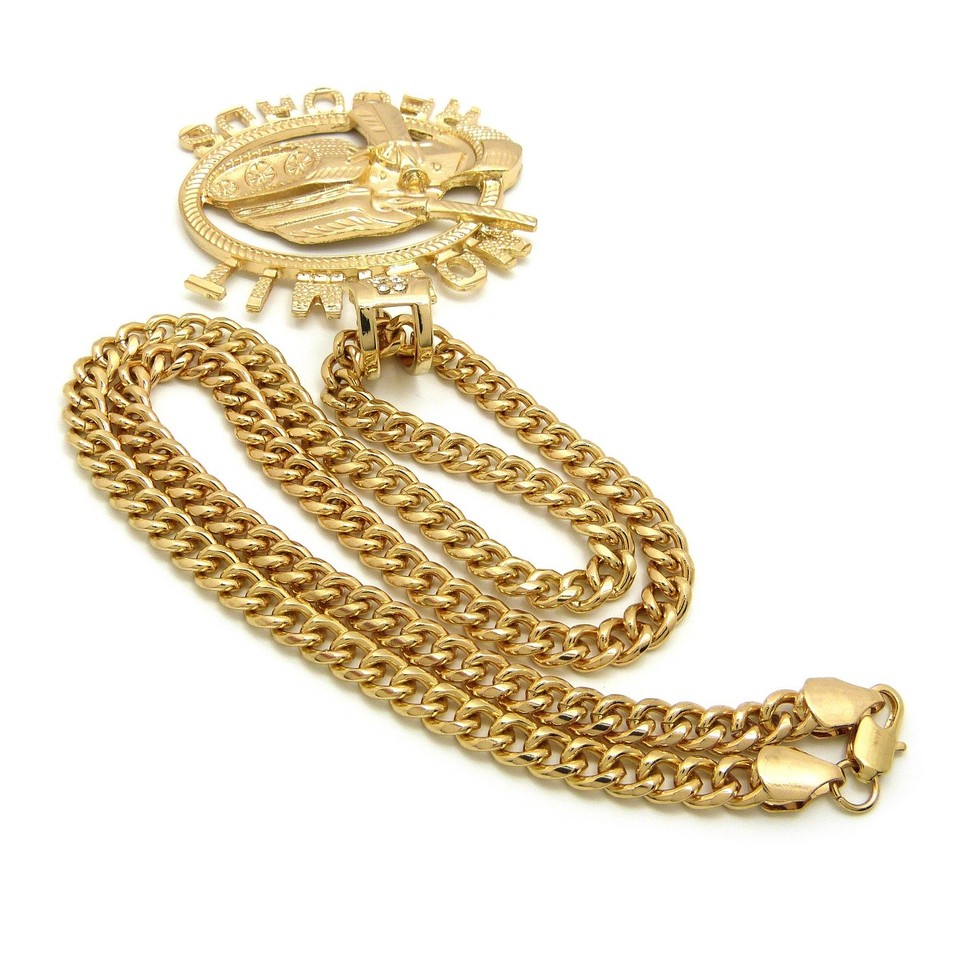 NEW NO LIMIT RECORDS PENDANT & 6mm/24" CUBAN CHAIN HIP HOP NECKLACE ...