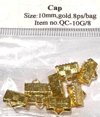 32X Ribbon Ends Ribbon Crimp End Caps Size: 10 mm Gold Plated 8PCS/pack ...