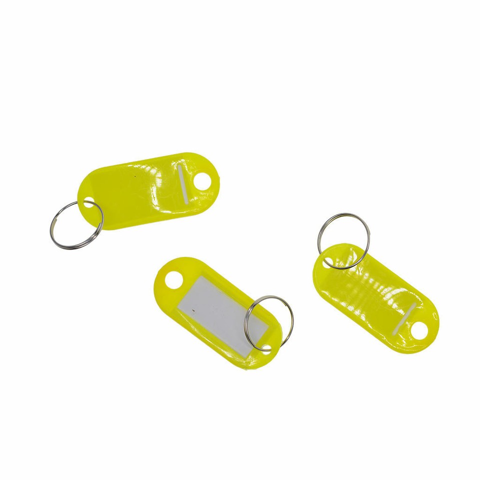 50X BULK KEY TAGS PLASTIC IDENTITY CAR KEY RINGS Yellow | eBay