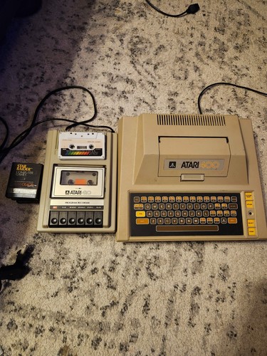 Vintage Atari 400 Computer w 3 game cartridges and 2 joysticks console ...