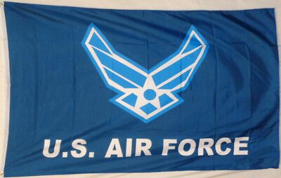 USAF Wings Flag 3x5 ft Blue White US Air Force Logo Veteran Active Poly ...
