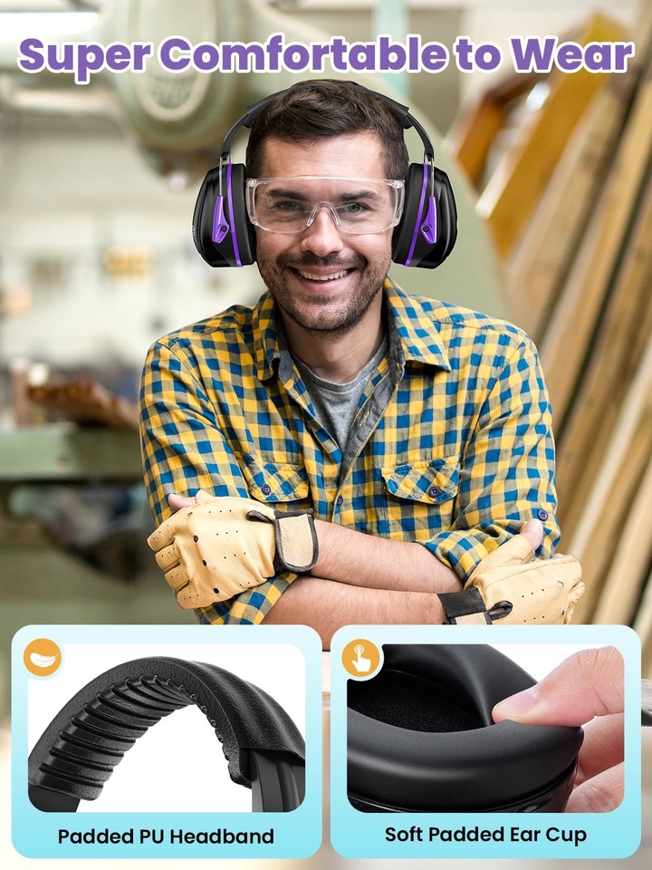 Ear Protection for Gun Range, 31dB SNR Noise Reduction Safety Ear Muffs ...