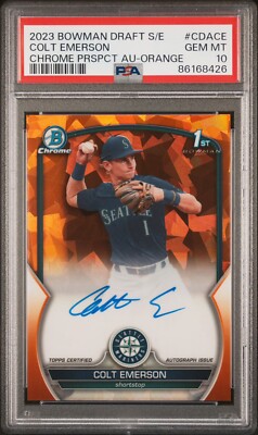 2023 Bowman Draft Sapphire - Colt Emerson 1st Orange Auto 10/25 - PSA ...