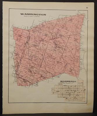 Ohio, Highland County Map, 1916, Township of Washington, Marshall, L1 ...