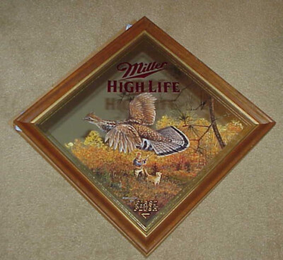 MILLER BEER First Flush GROUSE Wildlife Hunting MIRROR (In Box!) | eBay