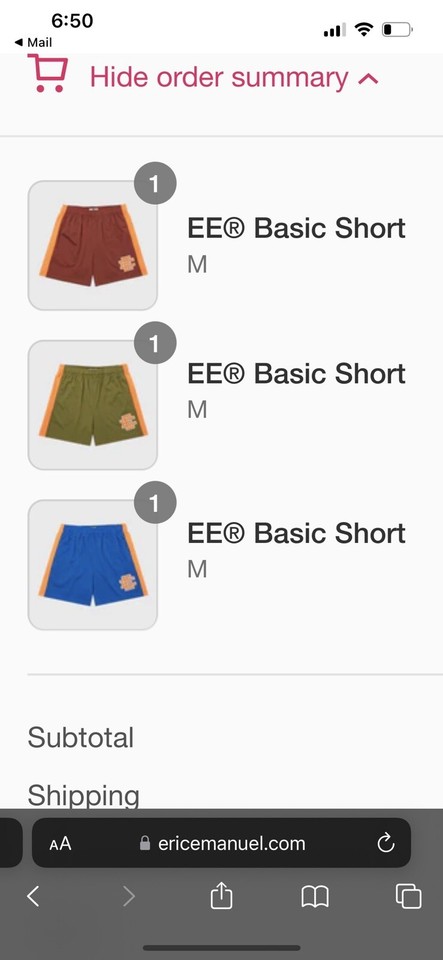 Eric Emanuel ONLINE RELEASE ONLY pair EE Basic Mesh Shorts Size M ...