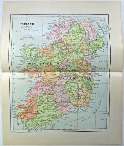 Ireland - Original 1891 Map by Hunt & Eaton. Antique | eBay