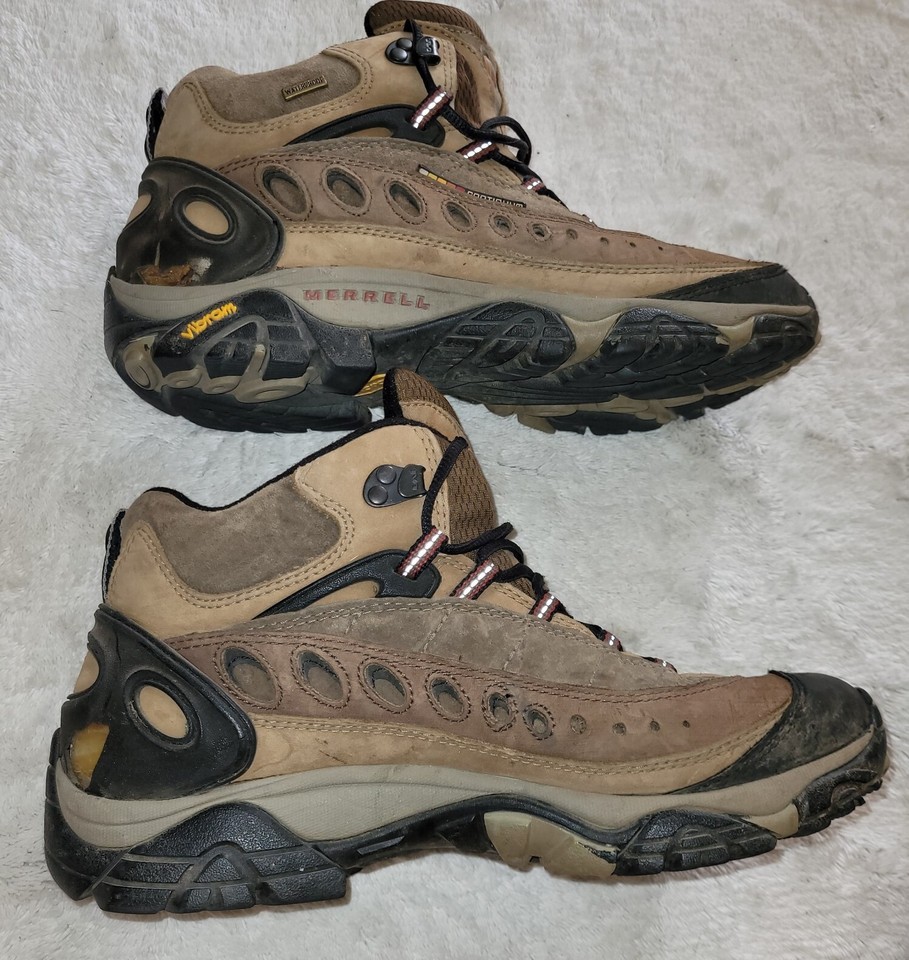 Merrell Pulse II Mens Size 10 Brown Leather Waterproof Vibram Sole ...